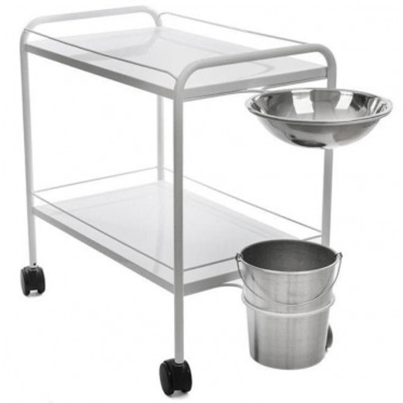 Carro para Curativo Epoxi com Balde e Bacia - CenterMedical Carro para Curativo Epoxi com Balde e Bacia - CenterMedical